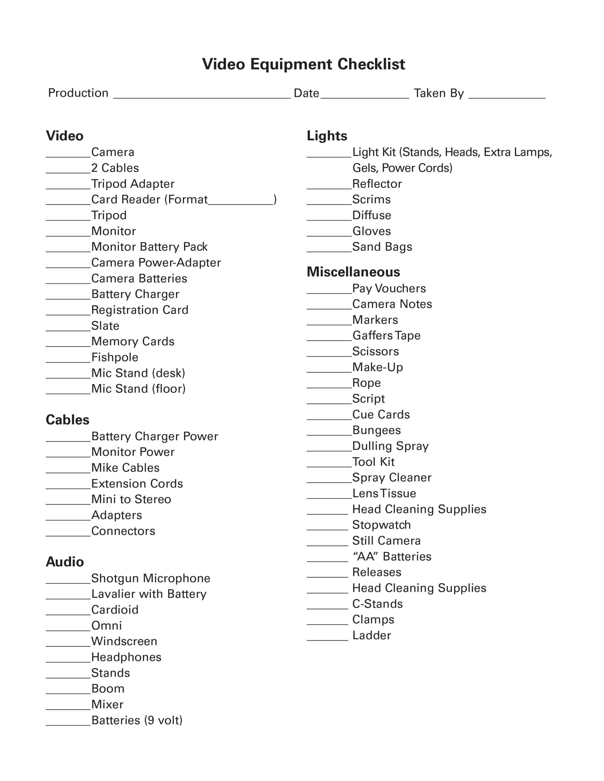 Top 5 Essential Production Forms to Keep your Video Production on Track ...