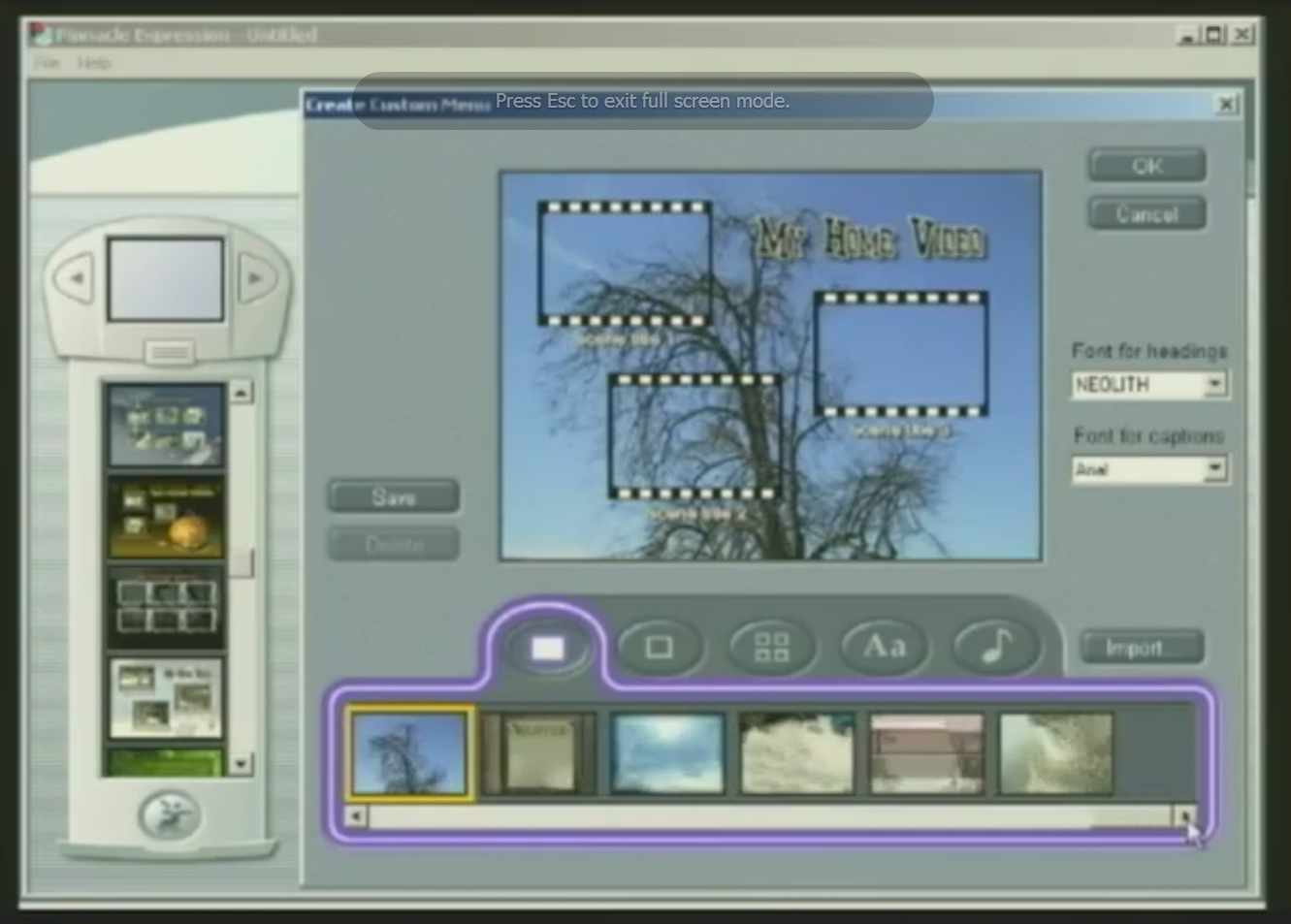Menu Design - Videomaker
